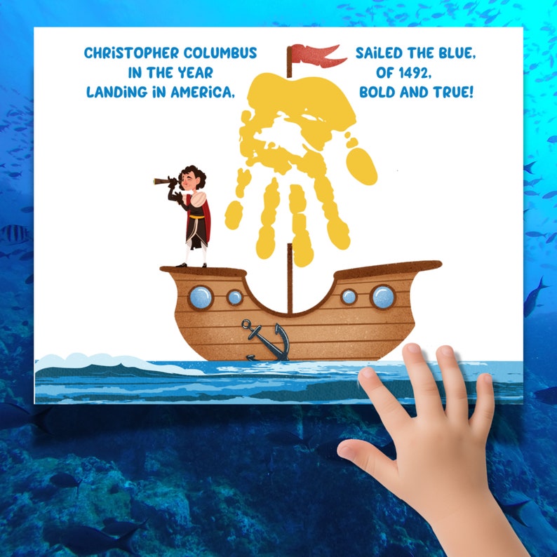 Columbus Day Handprint Craft, Handprint Art, Columbus Day Activity ...
