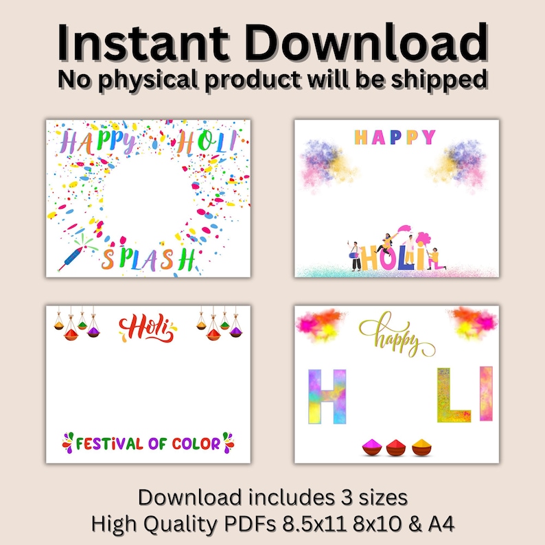 Holi Handprint Bundle, Holi Handprint Craft, Preschool Handprint ...