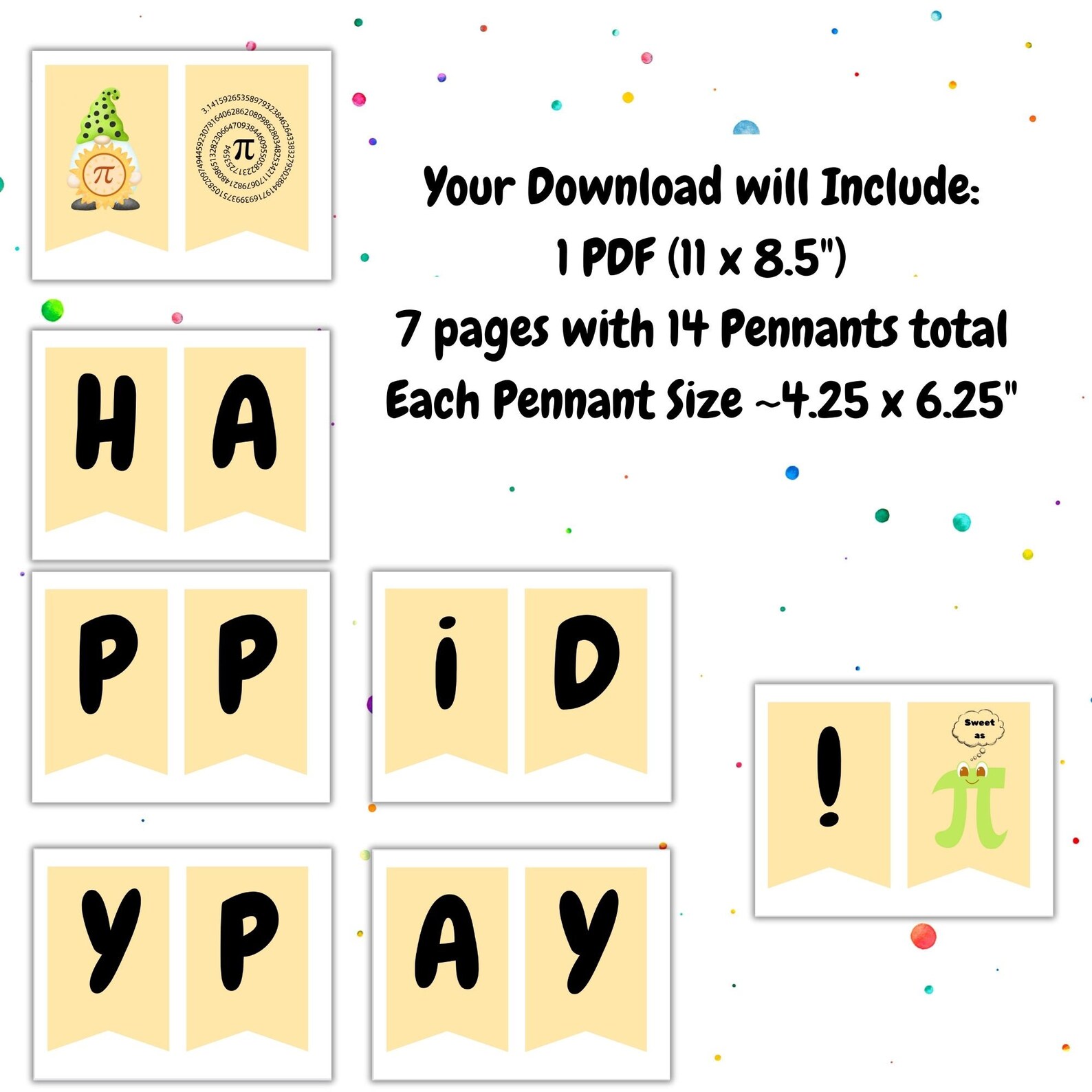 Pi Day Printable Banner, Pi Day Classroom Party Banner, Happy Pi Day ...