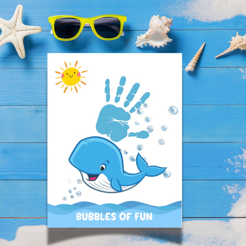 Summertime Handprint Art, Ocean Handprint Craft, Preschool Activity for ...