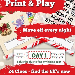 Elf Scavenger Hunt, Christmas Treasure Hunt, Elf Notes, Advent Calendar ...