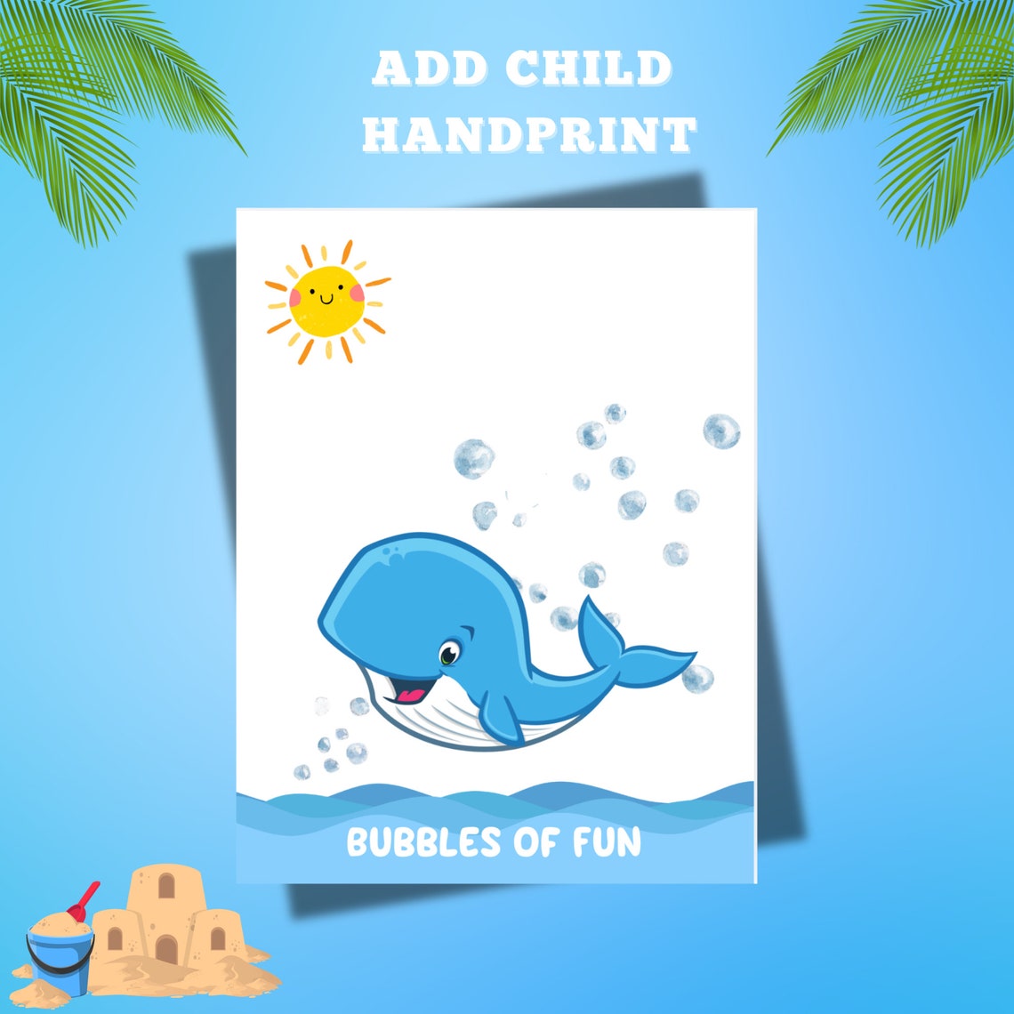 Summertime Handprint Art, Ocean Handprint Craft, Preschool Activity for ...