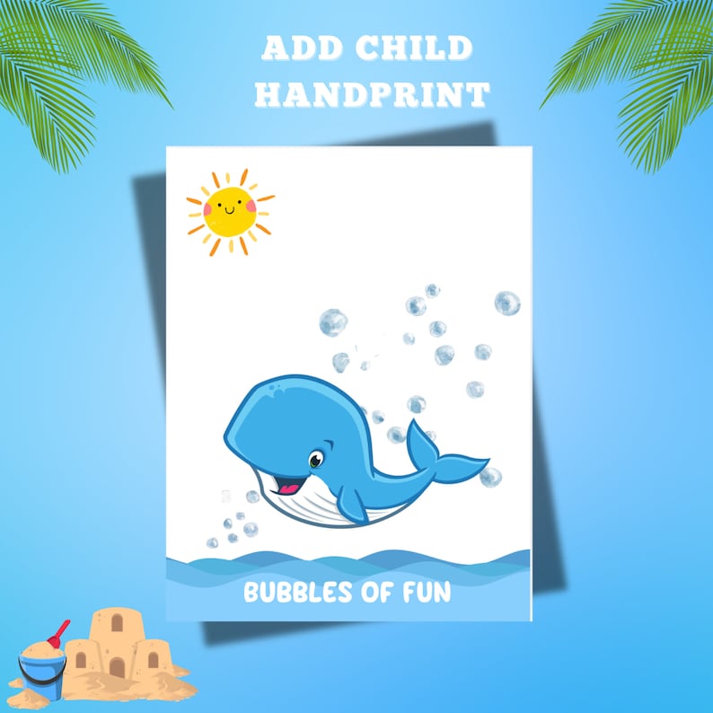 Summertime Handprint Art, Ocean Handprint Craft, Preschool Activity for ...