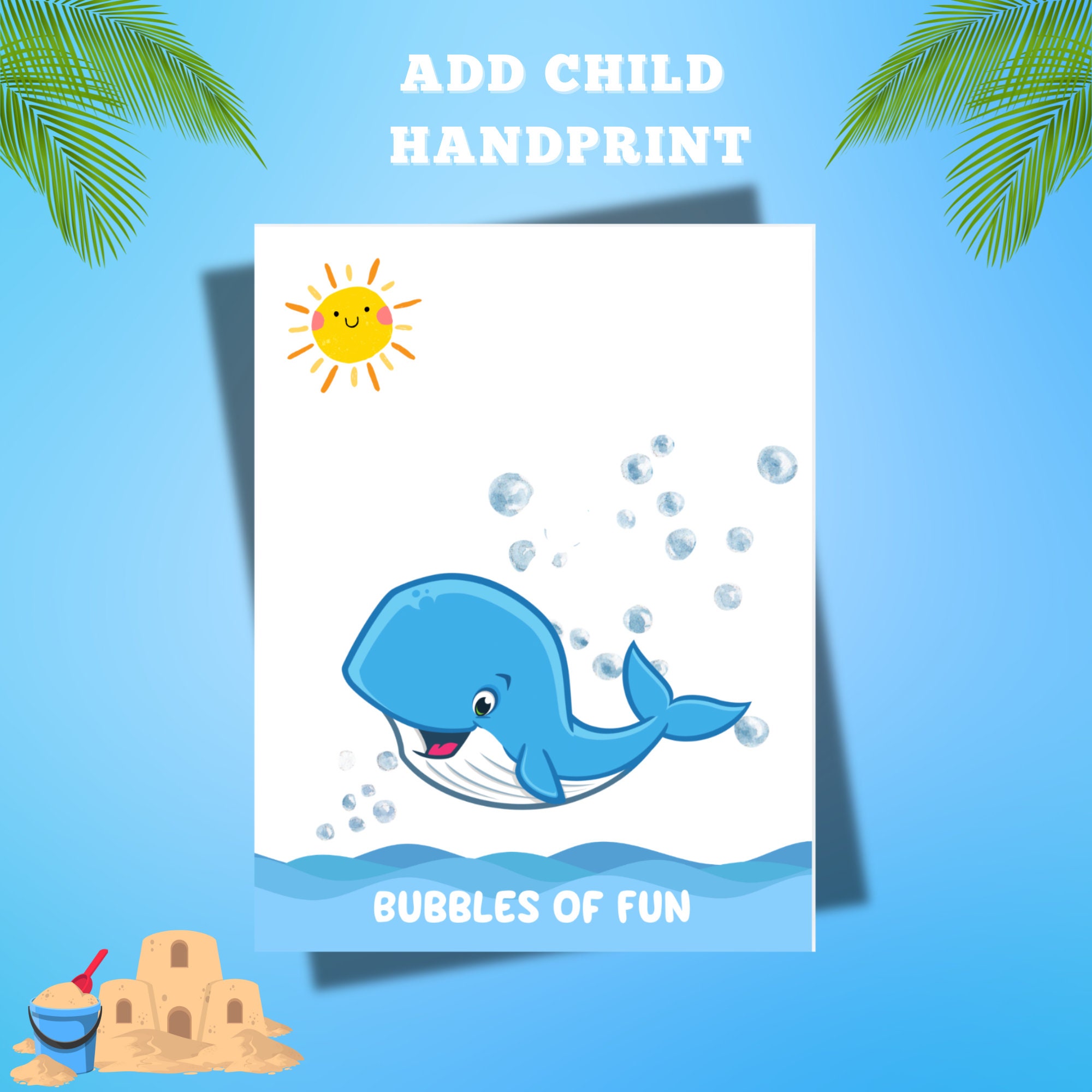 Summertime Handprint Art, Ocean Handprint Craft, Preschool Activity for ...