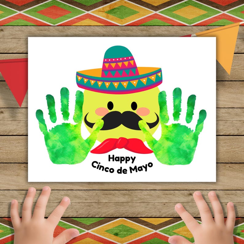 Cinco De Mayo Handprint Craft, Preschool Kids Baby Toddler Activity ...