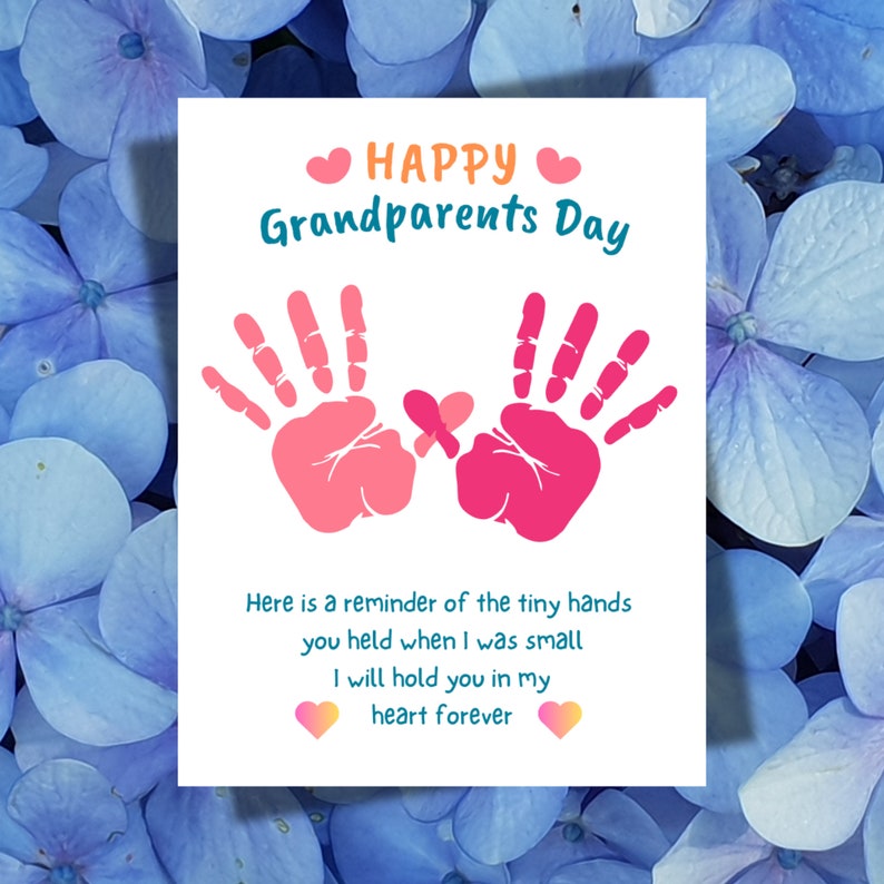 Grandparent's Day Handprint Art, Preschool Handprint Craft Activity for ...