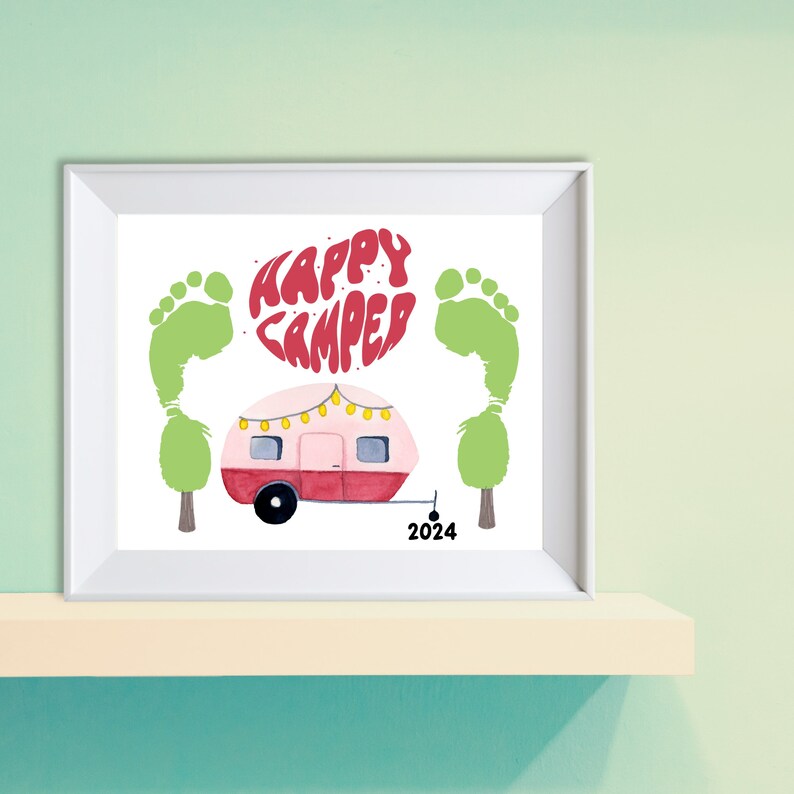 Summer Footprint Art. Happy Camper Craft for Babies, Toddlers. Activity ...