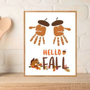 Fall Handprint Art, Acorn Handprint Craft, Preschool Activity for ...