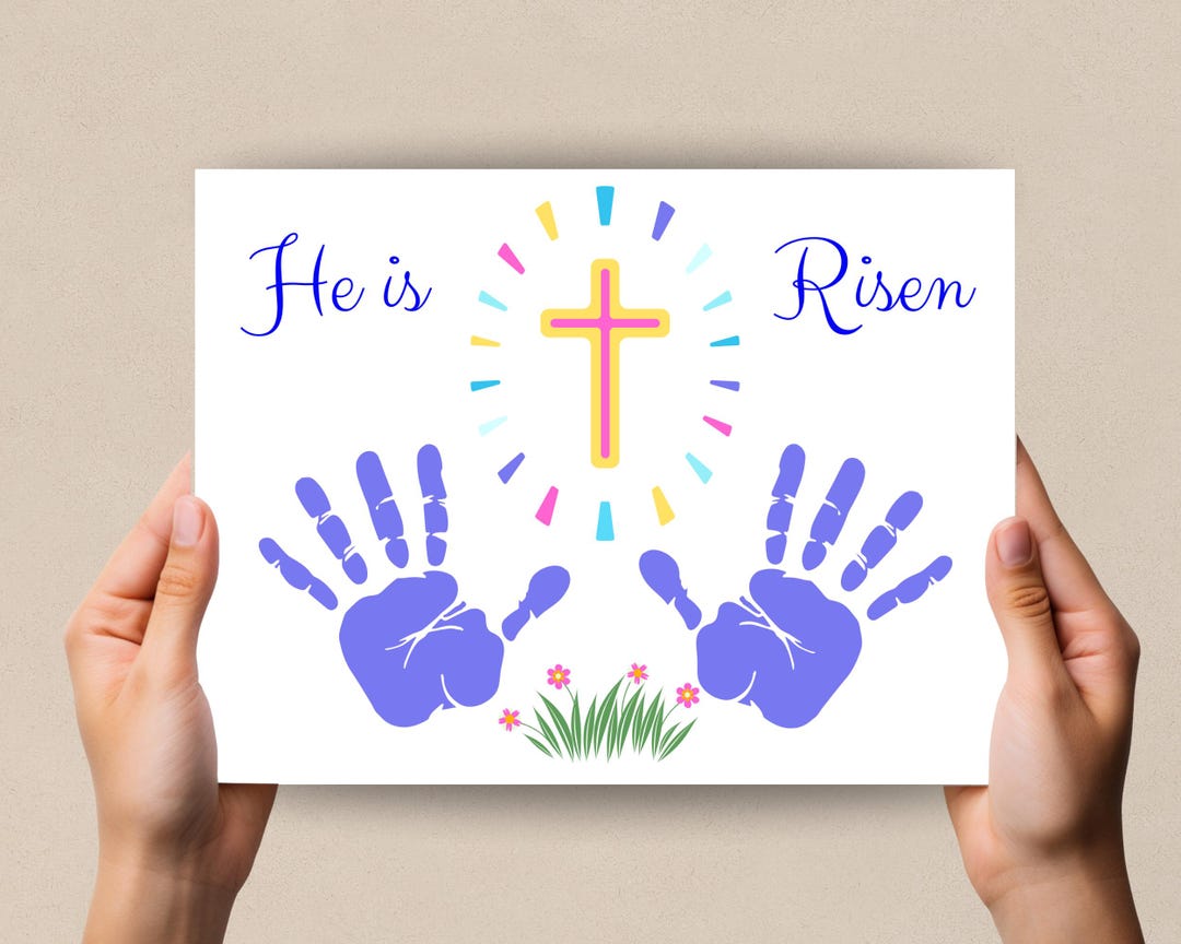 Easter Handprint Craft, Handprint Art, He is Risen Easter Handprint ...