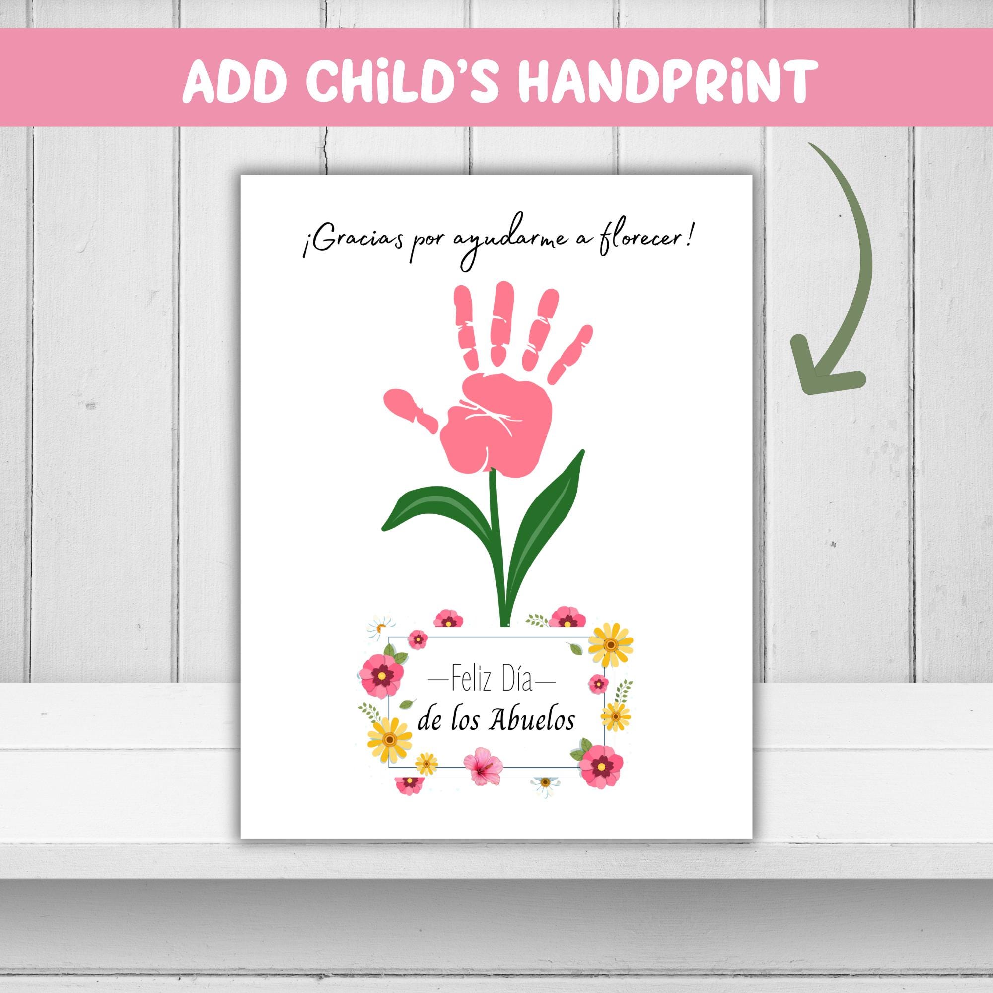 Grandparents Day Handprint, Feliz Día De Los Abuelos Handprint Craft ...