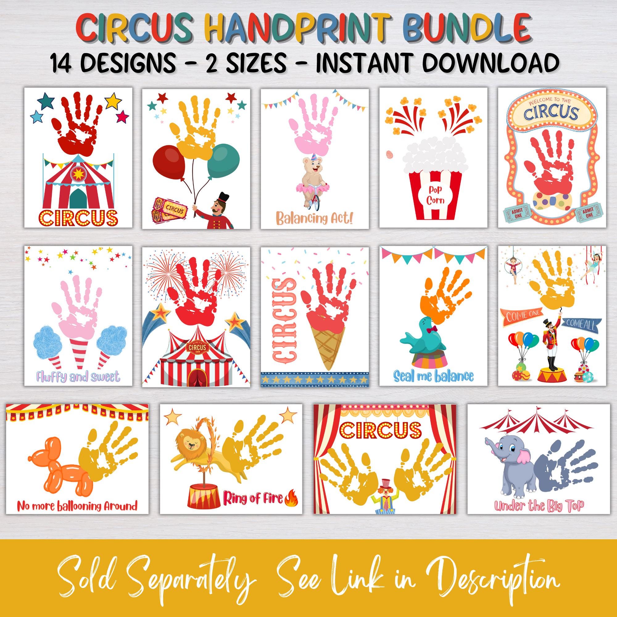 Circus Handprint Art, Handprint Craft for Preschooler, Babies and ...