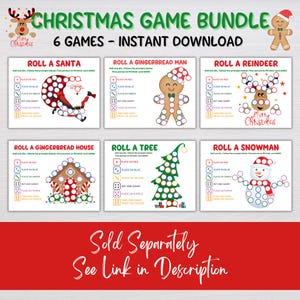 Roll a Reindeer Game, Printable Holiday Game, Christmas Party, Candy ...