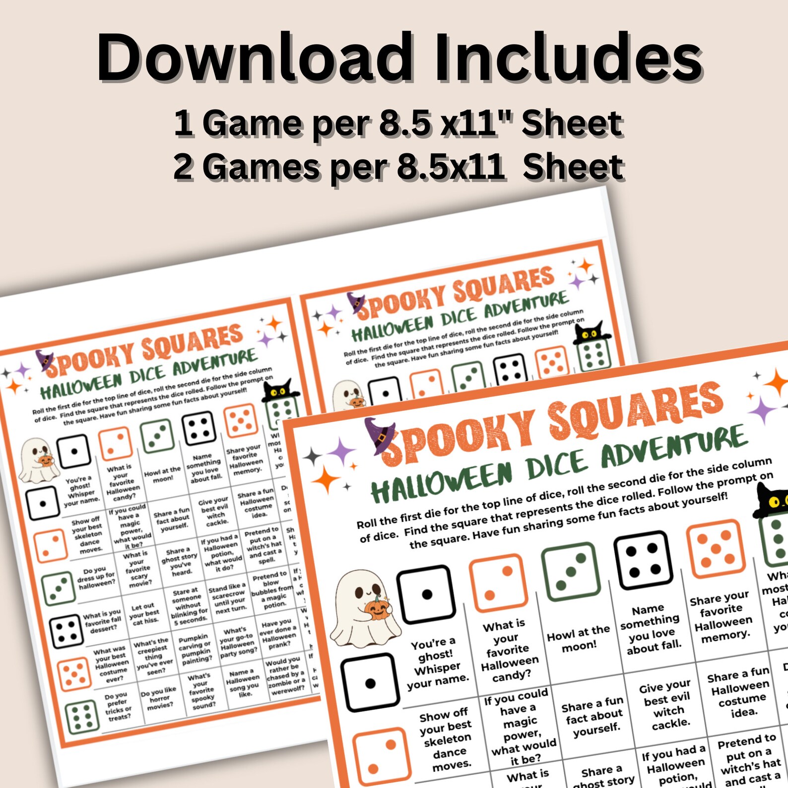 Halloween Icebreaker Dice Game, Halloween Printable Game for Adults ...