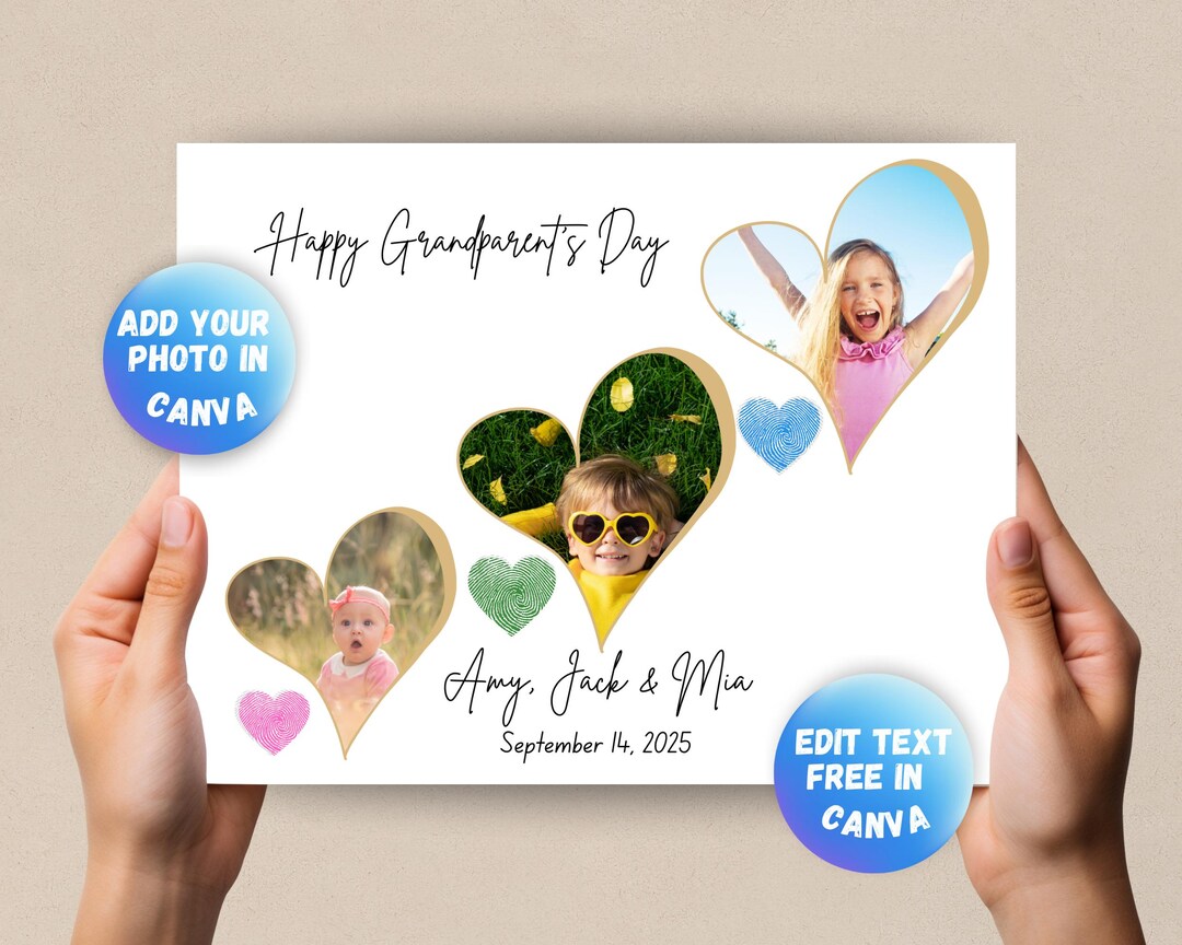 Personalized Grandparent's Day Handprint Craft With Child's Photo, Gift ...