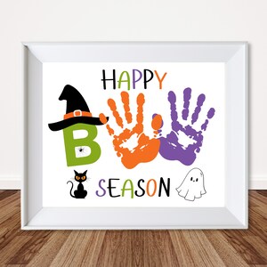 Halloween Handprint Art, Handprint Craft, Preschool Activity, Happy Boo ...