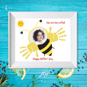 Mother’s Day Gift Handprint Craft, Photo Craft, Handprint Bee Design ...