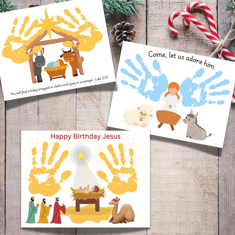 Nativity Handprint Art, Sunday School Craft, Preschool Handprint Craft ...