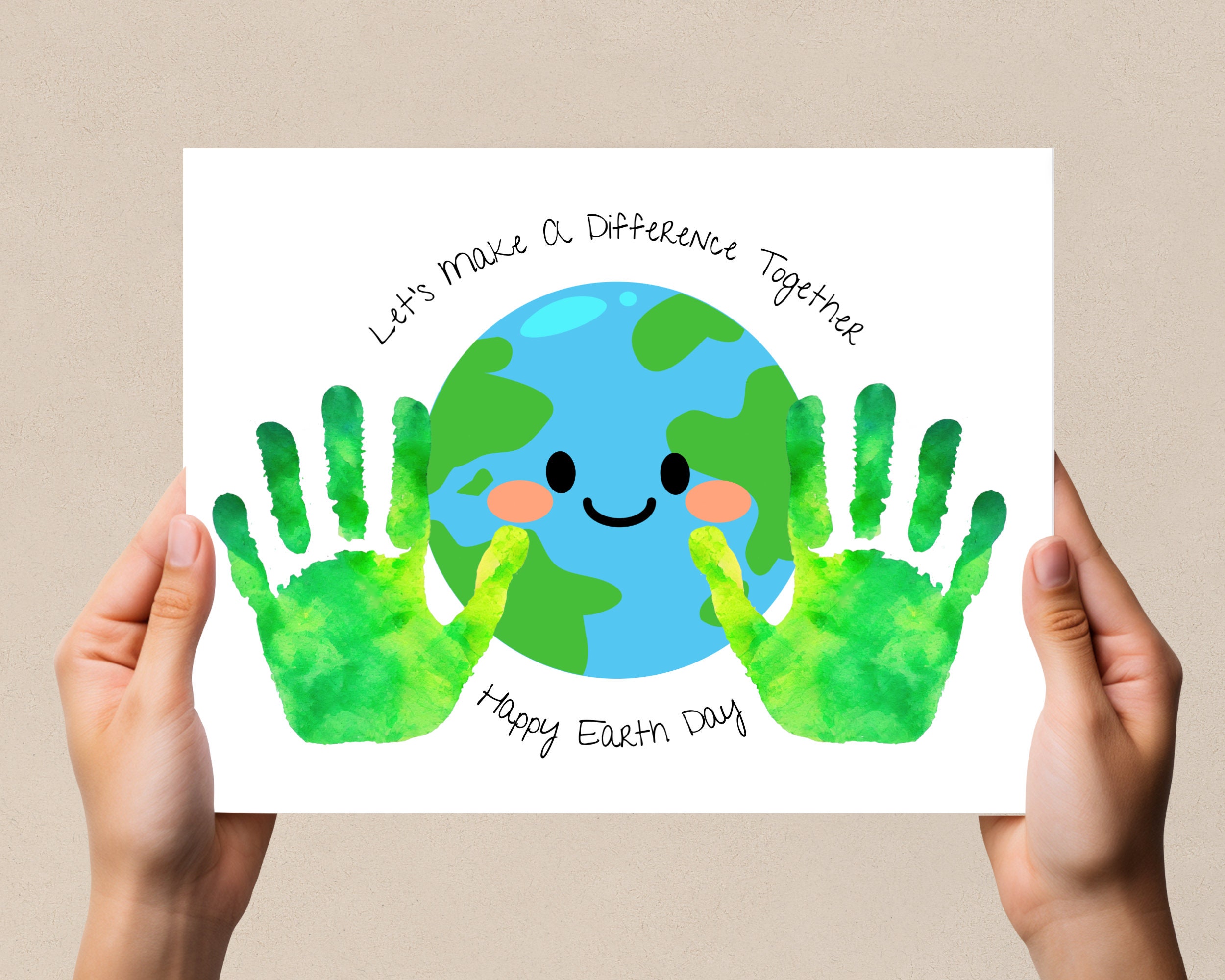 Earth Day Handprint Art, Handprint Earth Day Craft, Earth Day Keepsake ...