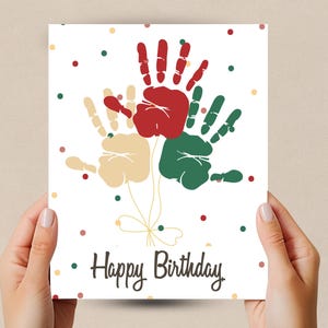 Birthday Handprint Art, Birthday Handprint Craft, Printable Activity ...