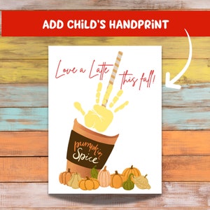 Fall Handprint Art, Latte Handprint Craft, Preschool Activity for ...
