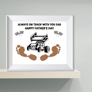 Fathers Day Footprint Art, Handprint Craft, Race Car Craft, Father's ...