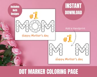 Mother's Day Dot Marker Heart Shaped Page for Preschoolers. Mother's ...