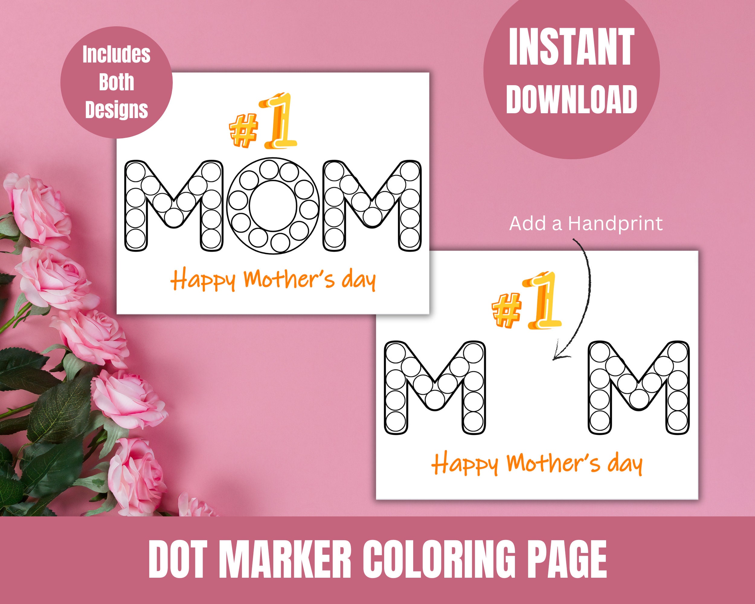 Mother's Day Dot Marker #1 MOM Shaped Page for Preschoolers. Mother's ...