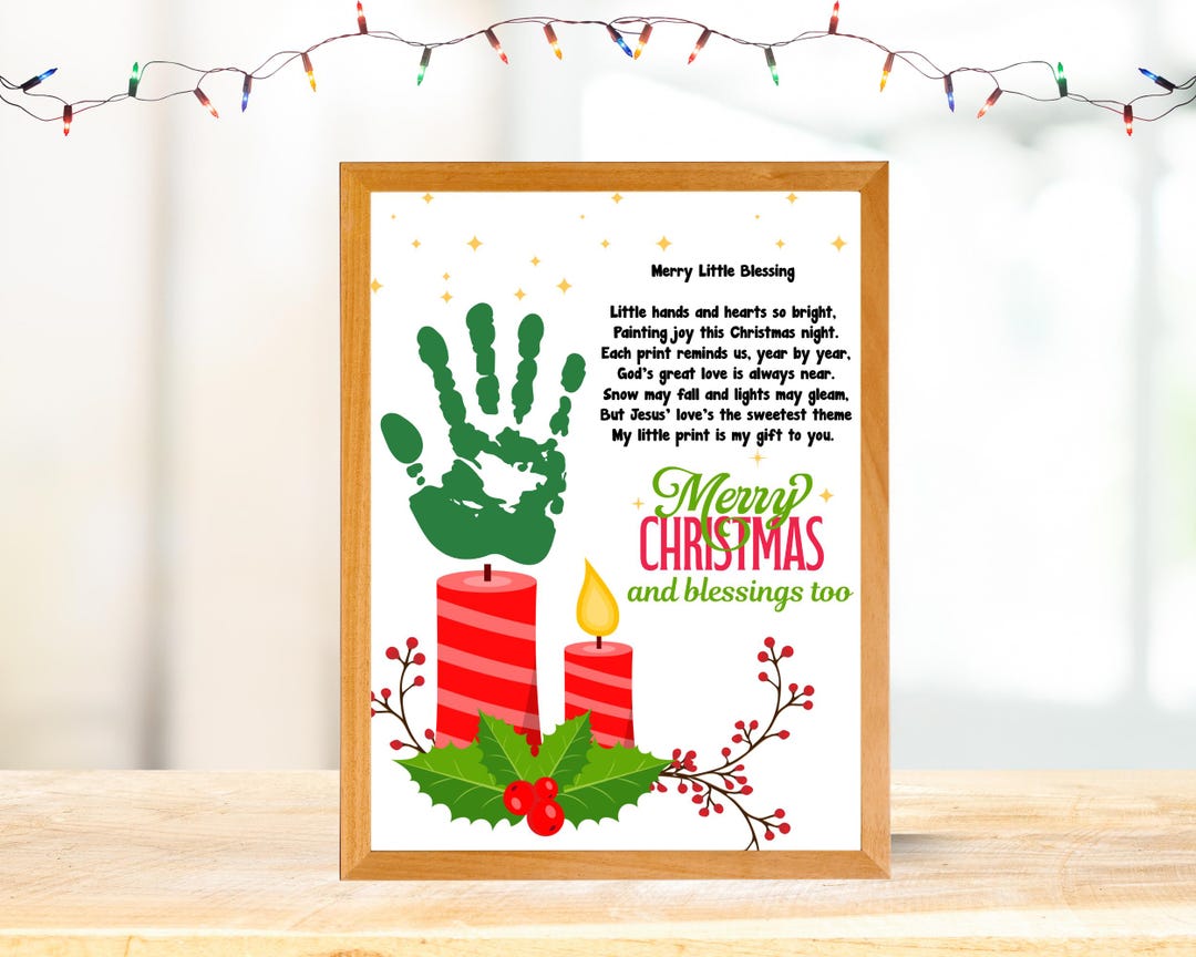 Christmas Poem Handprint Craft, Christmas Handprint Art, Sunday School ...