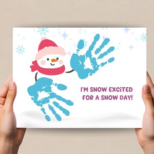 Snowman Handprint Craft, Winter Handprint Art, Winter Handprint ...