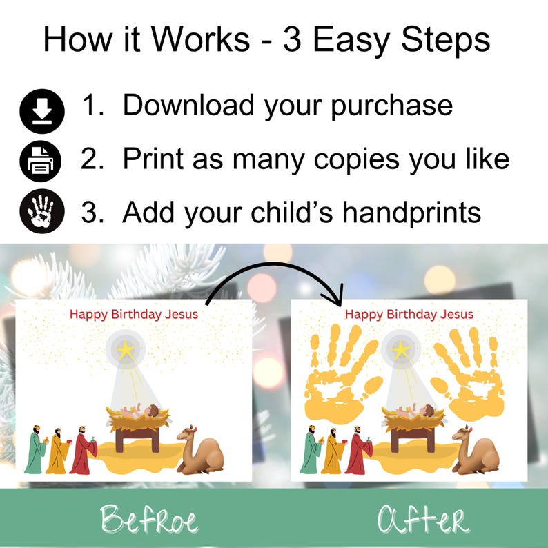 Nativity Handprint Art, Sunday School Craft, Preschool Handprint Craft ...