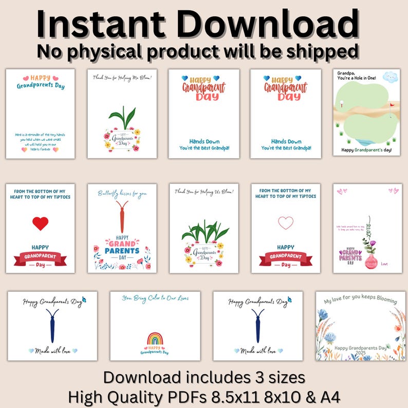 Grandparent Day Handprint Art Bundle, Handprint Craft, Preschool ...