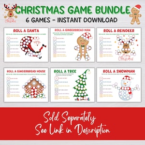 Roll a Gingerbread Man Game, Printable Holiday Game, Christmas Party ...