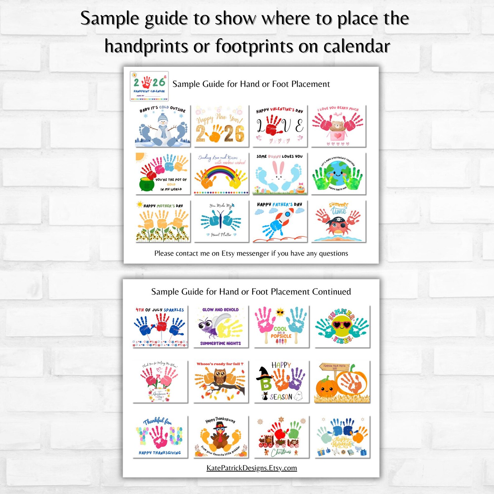 2026 Handprint Calendar, Printable Handprint Christmas DIY Gift ...