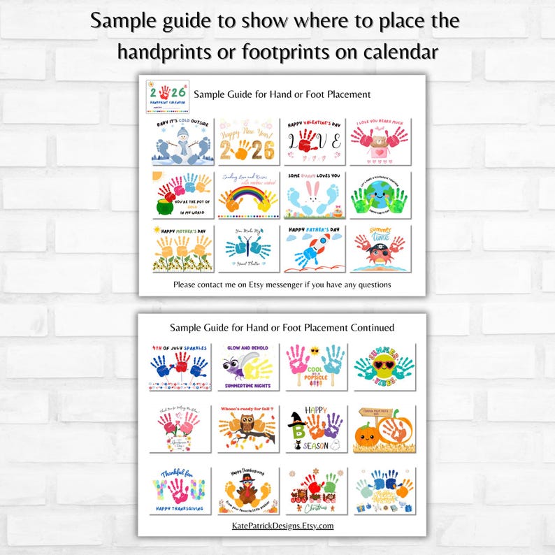 2026 Handprint Calendar, Printable Handprint Christmas DIY Gift ...