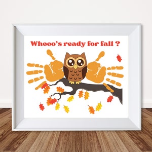 Fall Handprint Art, Owl Handprint Craft, Preschool Activity for Babies ...