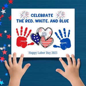 Labor Day Handprint Art, Labor Day Craft Activity, Preschool Activity ...