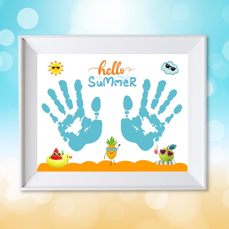 Summer Handprint Craft, Handprint Art, Hello Summer Handprint ...