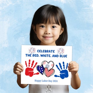 Labor Day Handprint Art, Labor Day Craft Activity, Preschool Activity ...