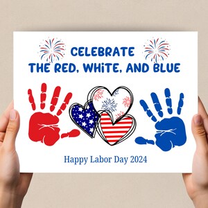 Labor Day Handprint Art, Labor Day Craft Activity, Preschool Activity ...