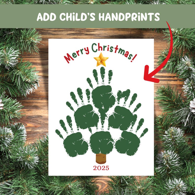 Christmas Handprint Craft, Handprint Art, Christmas Tree Craft ...