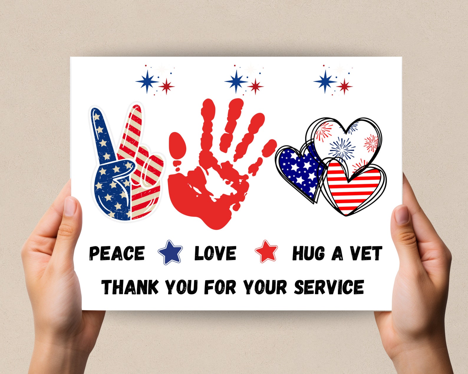 Veterans Day Handprint Art, Veterans Day Handprint Craft, Hug A Vet ...