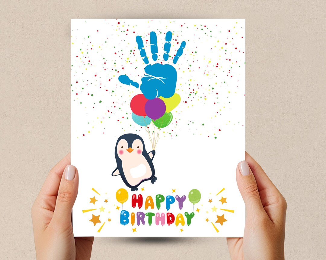 Birthday Handprint Craft, Birthday Handprint Art, Printable Activity ...