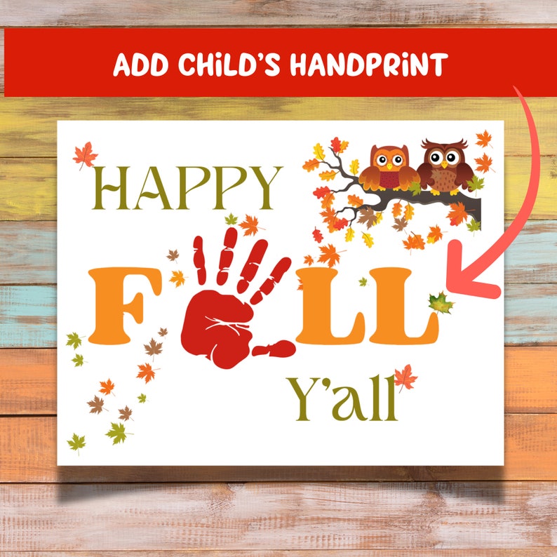Fall Handprint Art, Fall Y'all Handprint Craft, Preschool Activity for ...