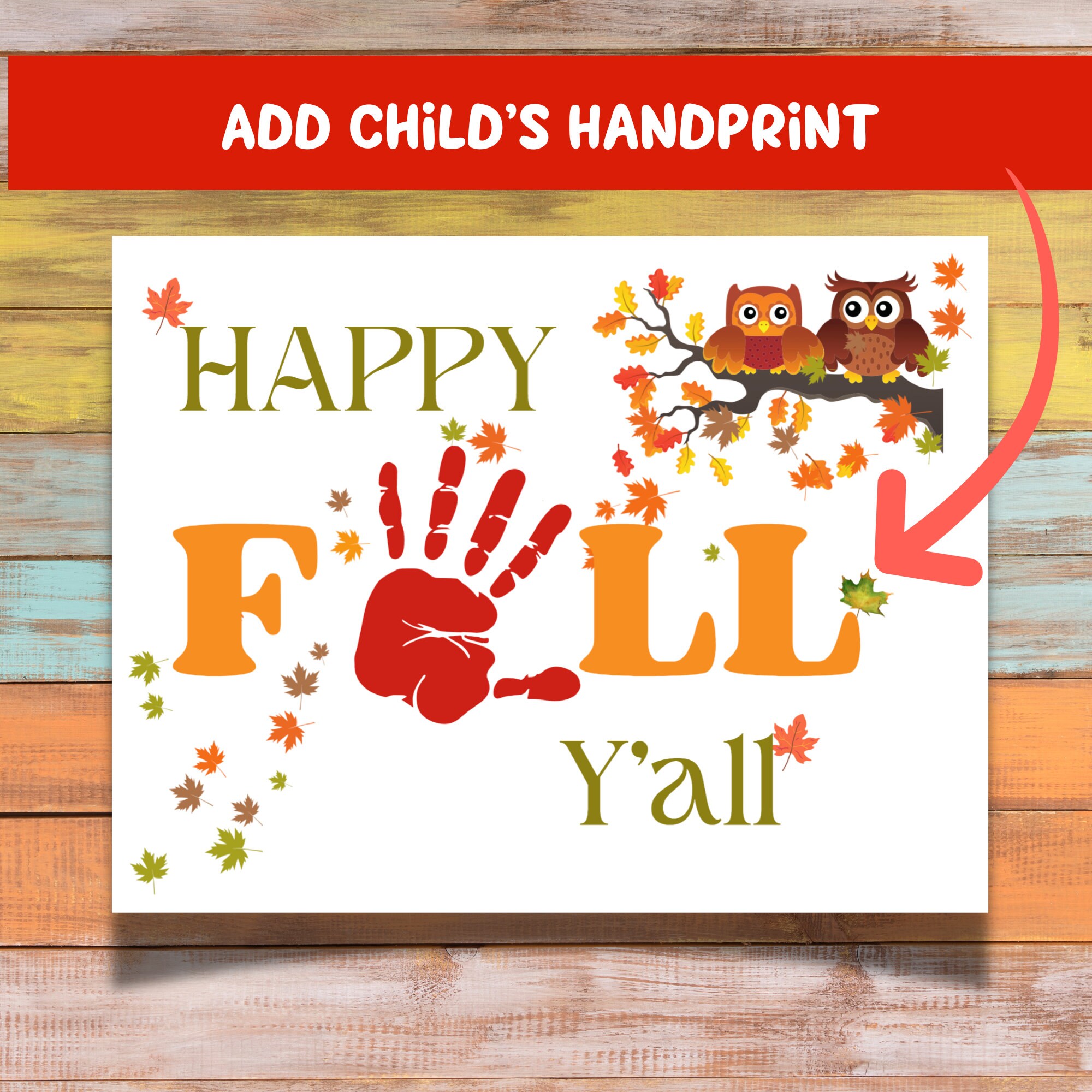 Fall Handprint Art, Fall Y'all Handprint Craft, Preschool Activity for ...