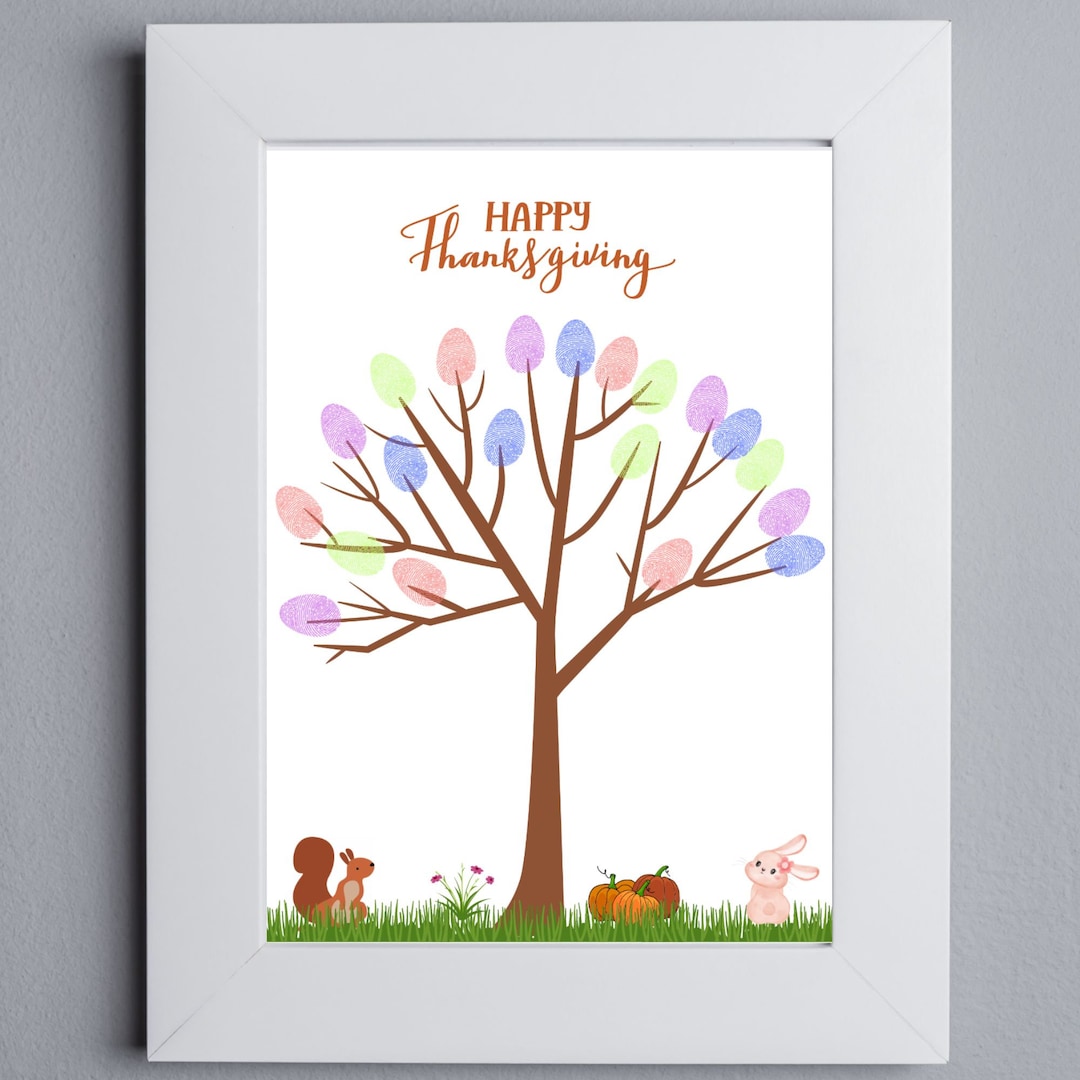 Handprint Fingerprint Thanksgiving Tree Art 8x10 Photo Size - Etsy