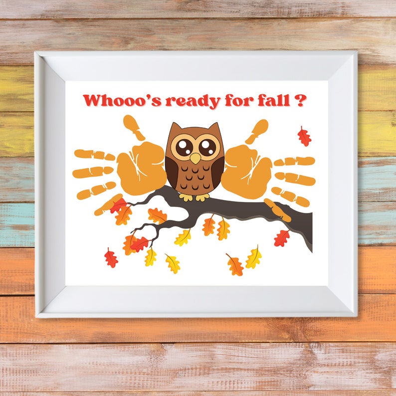 Fall Handprint Art, Owl Handprint Craft, Preschool Activity for Babies ...