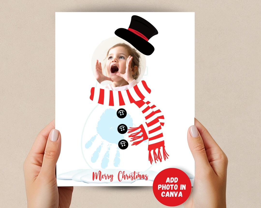 Christmas Handprint Art, Photo Craft, Preschool Activity, Toddler ...