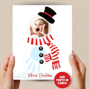 Christmas Handprint Art, Photo Craft, Preschool Activity, Toddler ...