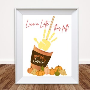 Fall Handprint Art, Latte Handprint Craft, Preschool Activity for ...