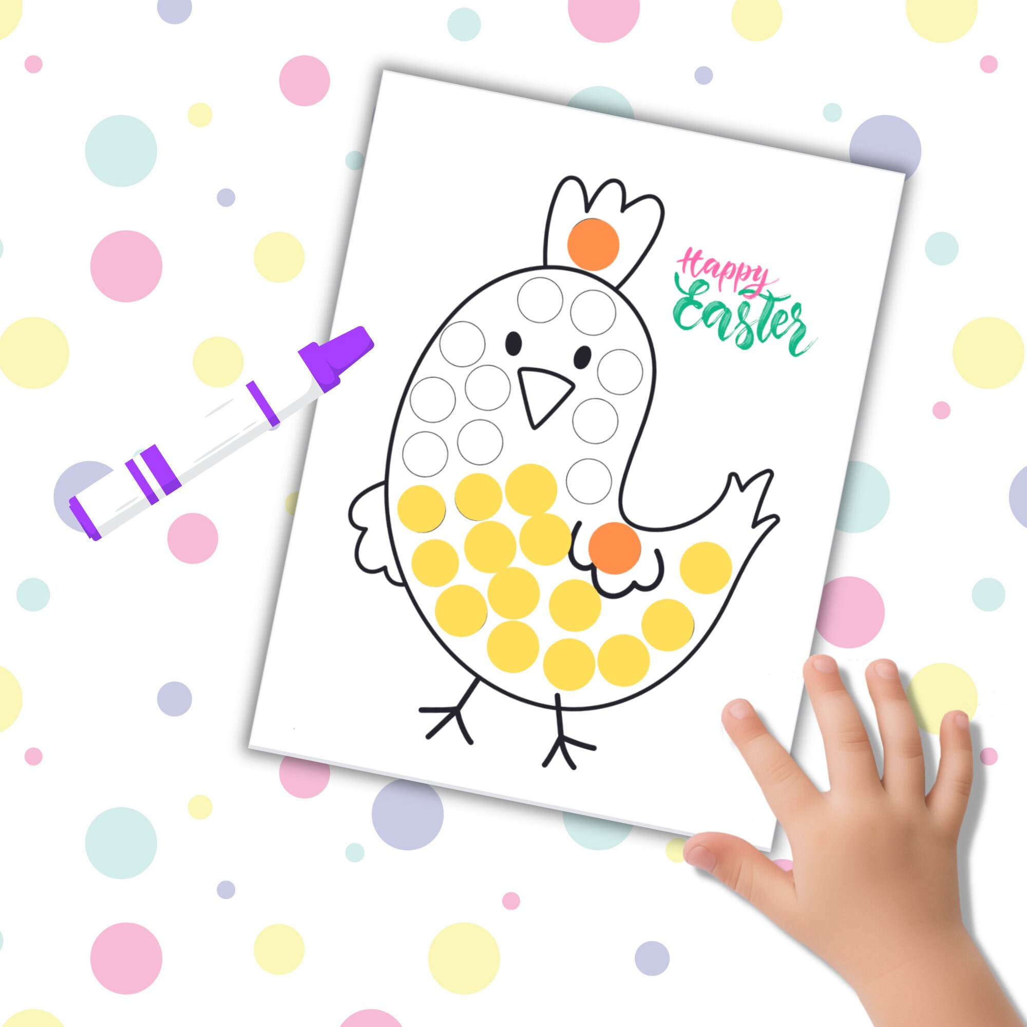 Easter Dot Marker Coloring Page for Preschoolers. Easter Activity, Dot ...